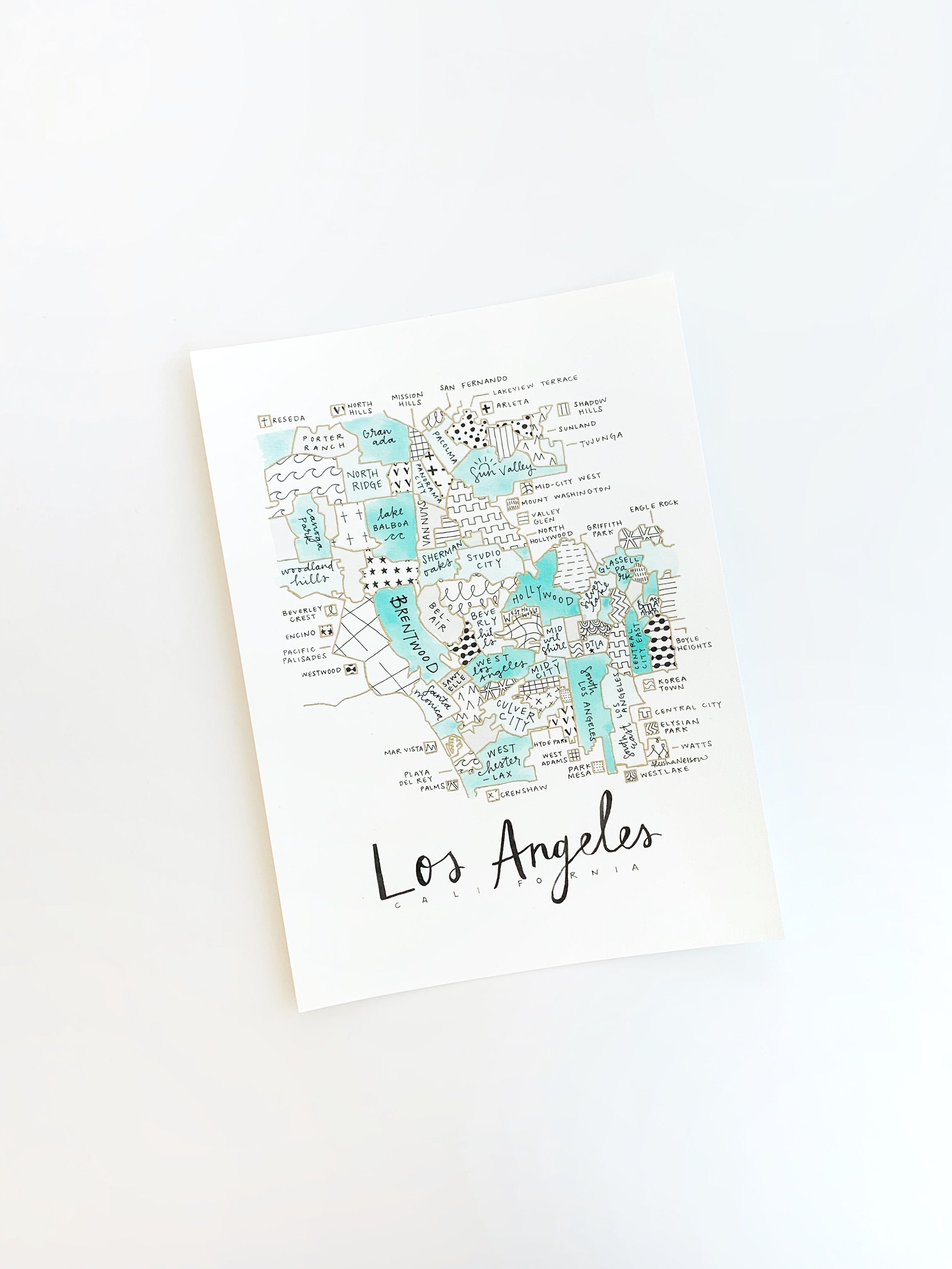 Hand Painted Los Angeles Map – (BY) ALEISHA