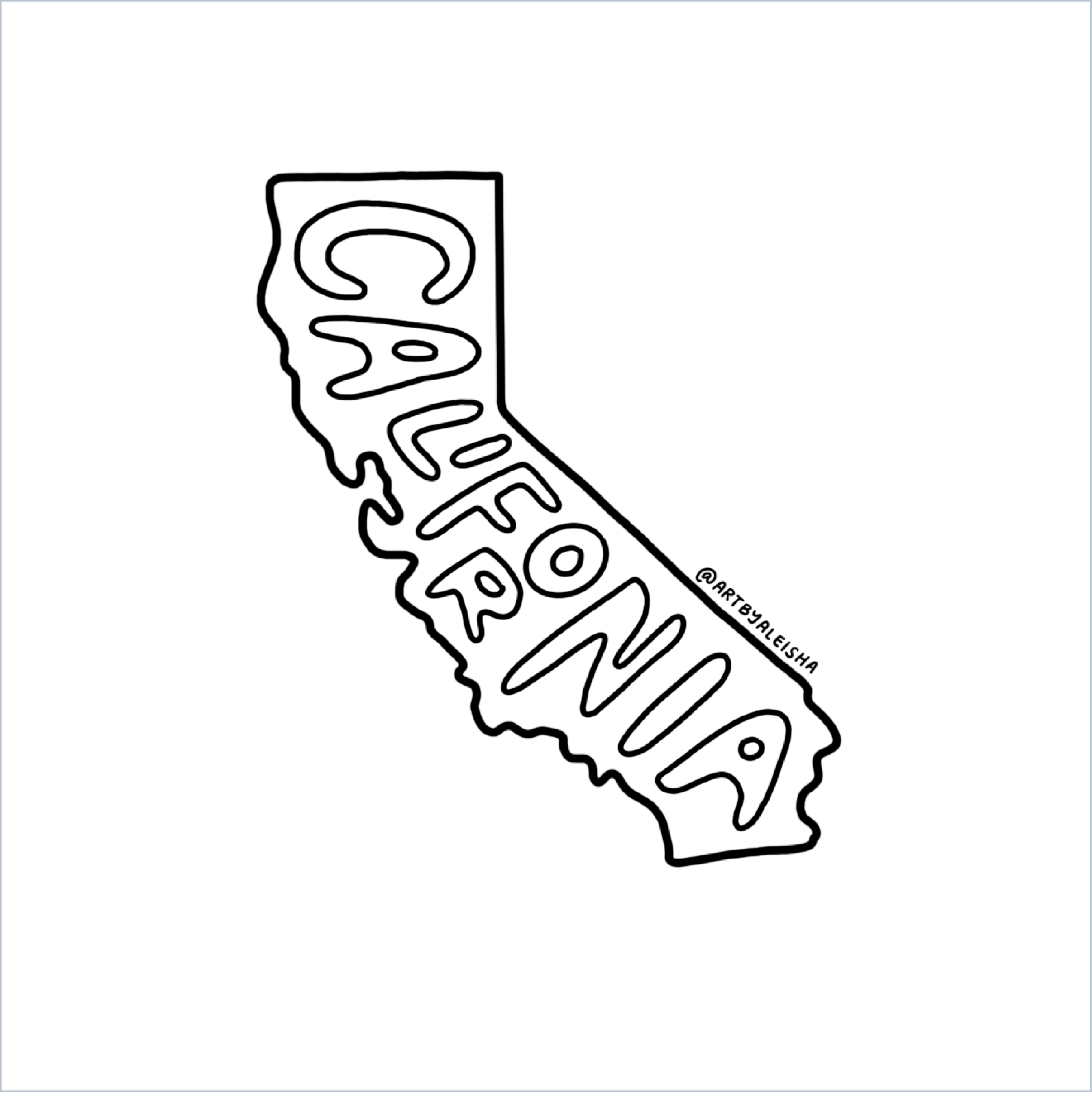 California State Die Cut Sticker – (BY) ALEISHA
