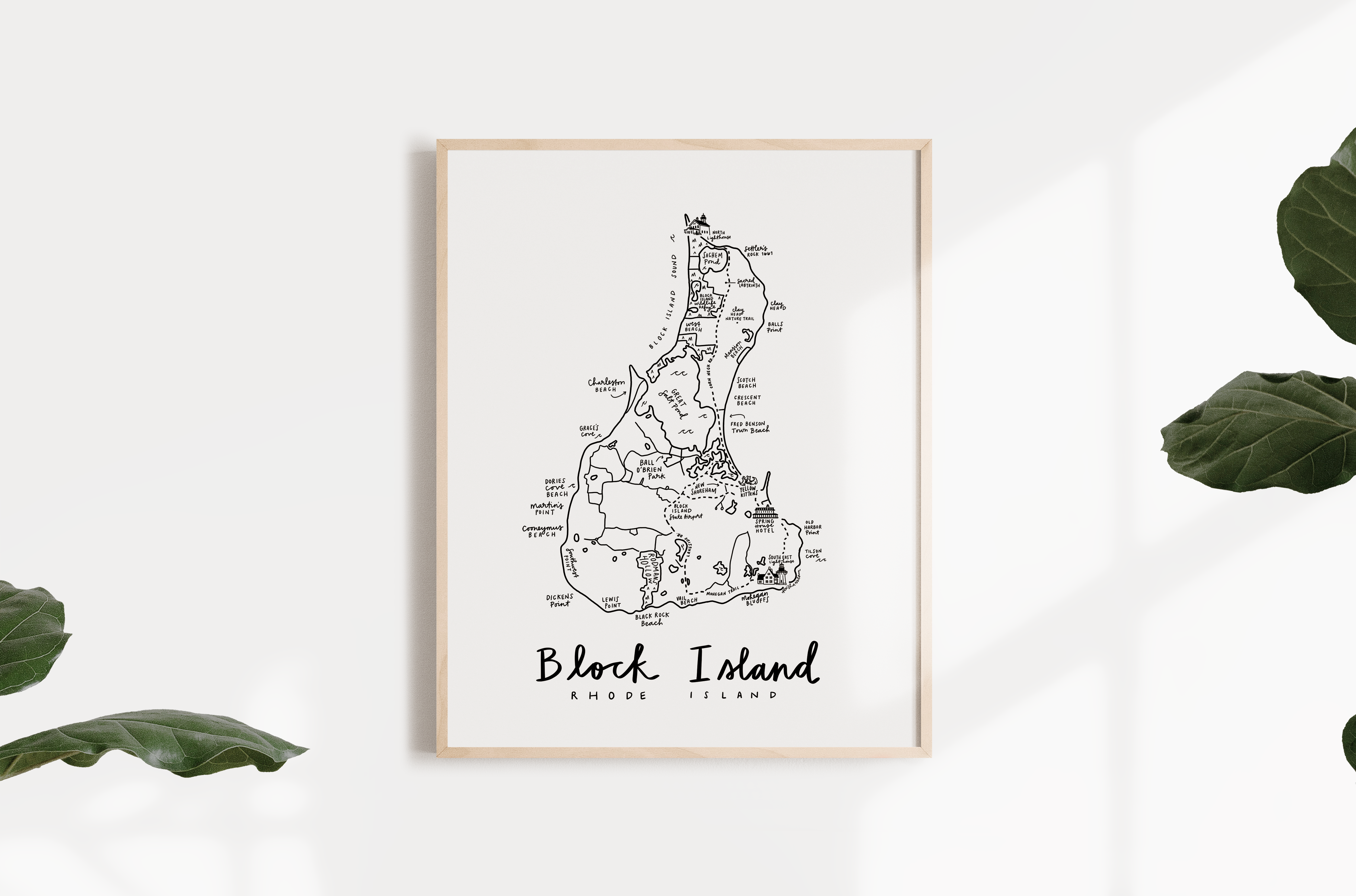 Block Island Map Print – (BY) ALEISHA