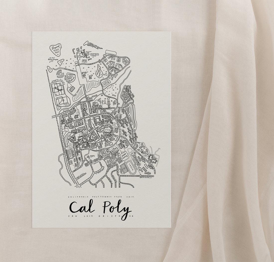 Cal Poly San Luis Obispo Campus Map Print – (BY) ALEISHA
