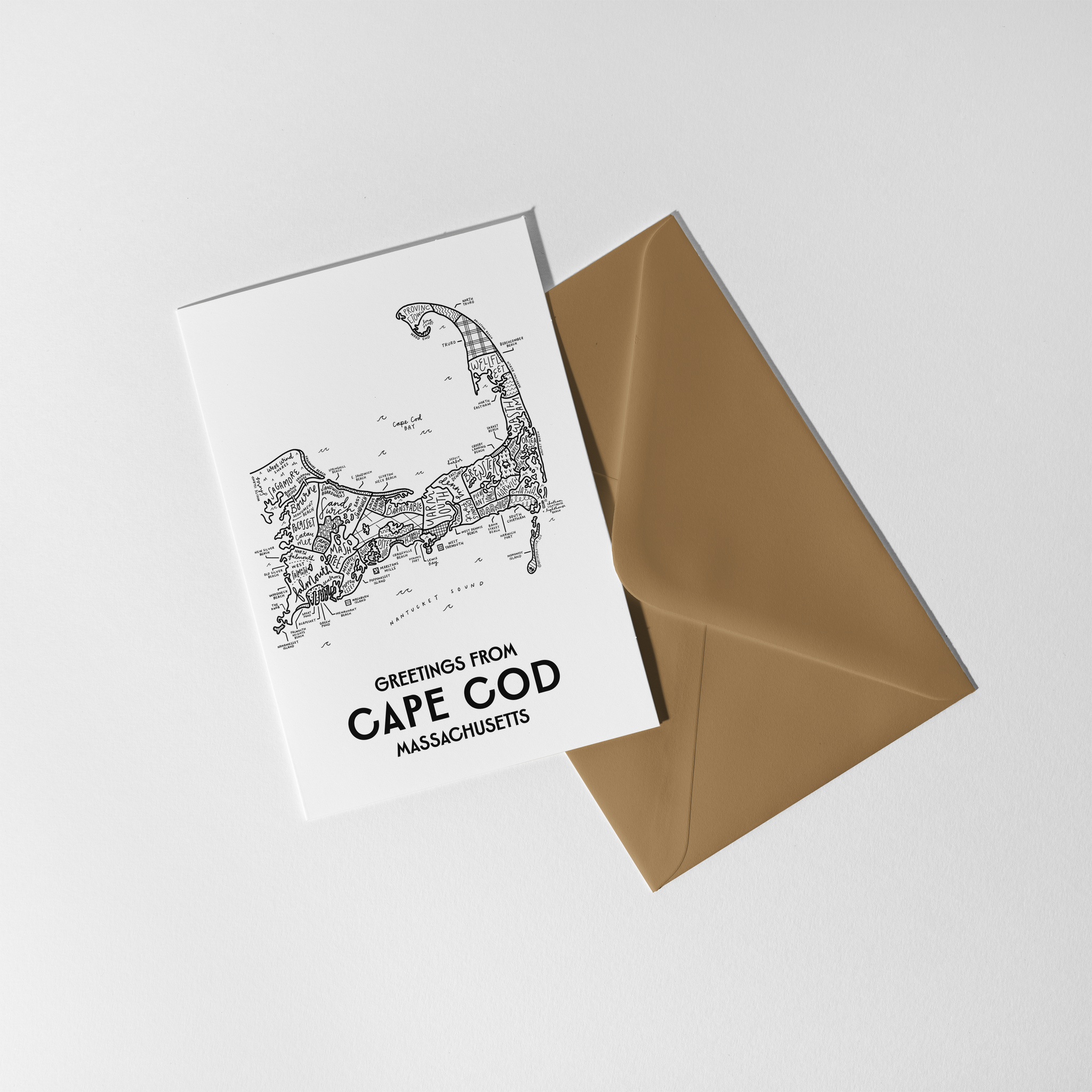 Cape Cod Map Greeting Card – (BY) ALEISHA
