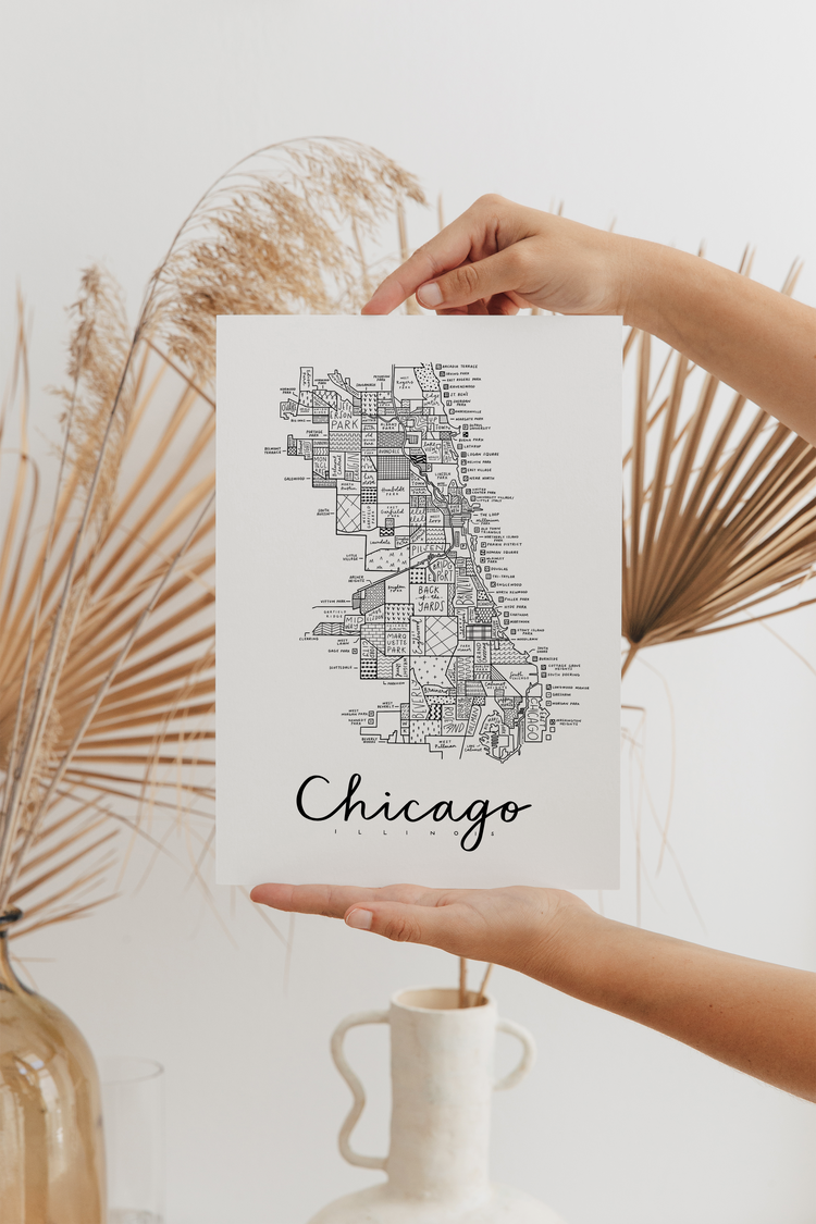 Chicago Neighborhood Map Print – (BY) ALEISHA