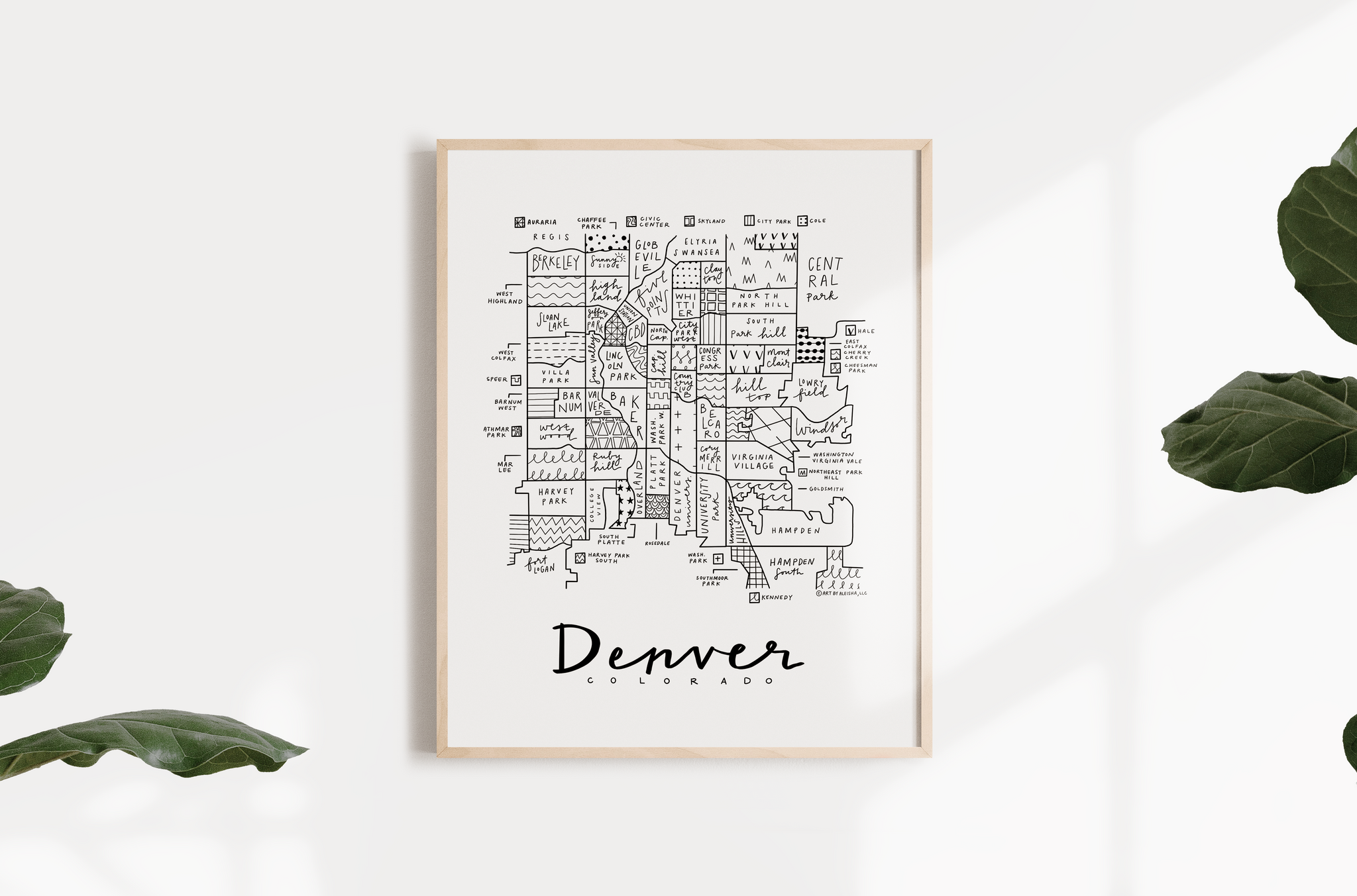 Denver Neighborhood Map Print – (BY) ALEISHA