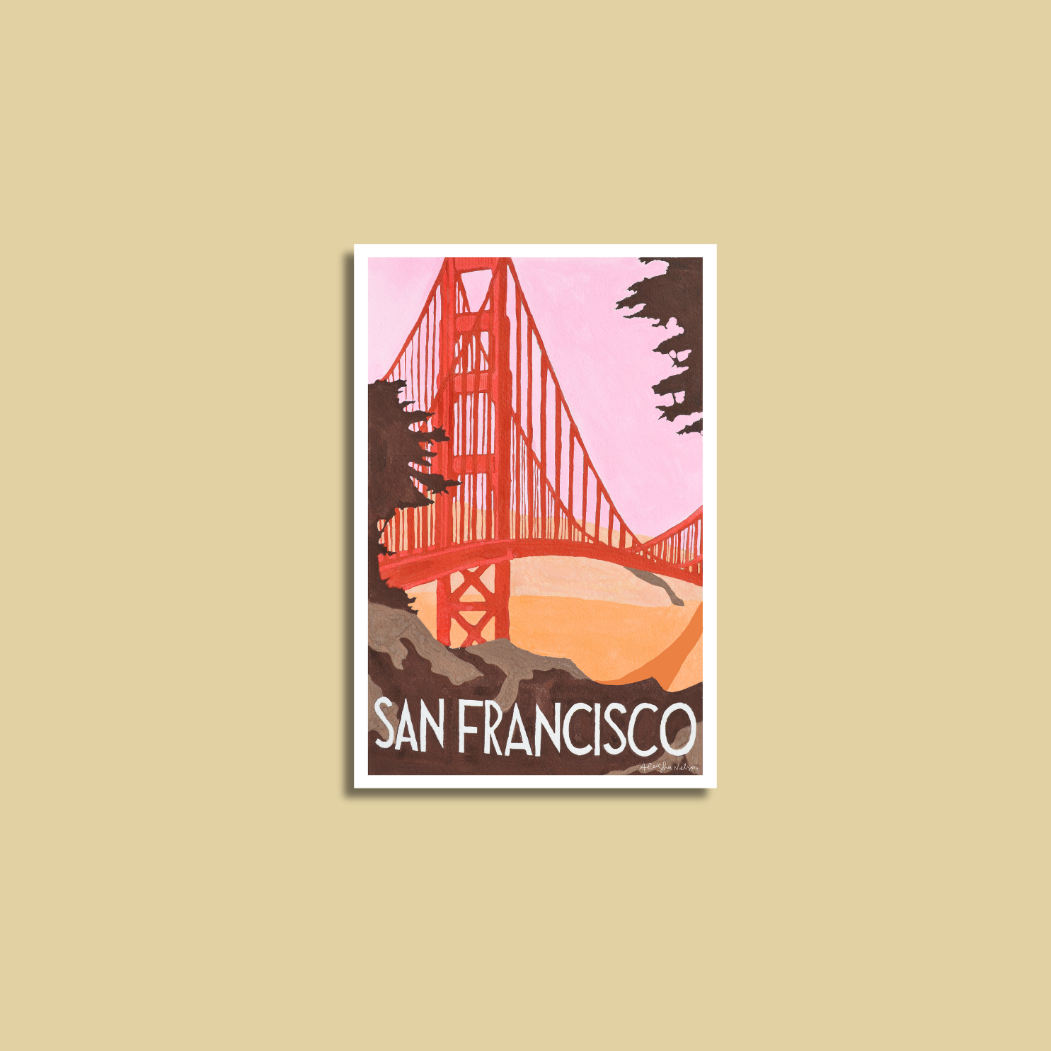 Golden Gate Travel Poster Magnet – (BY) ALEISHA