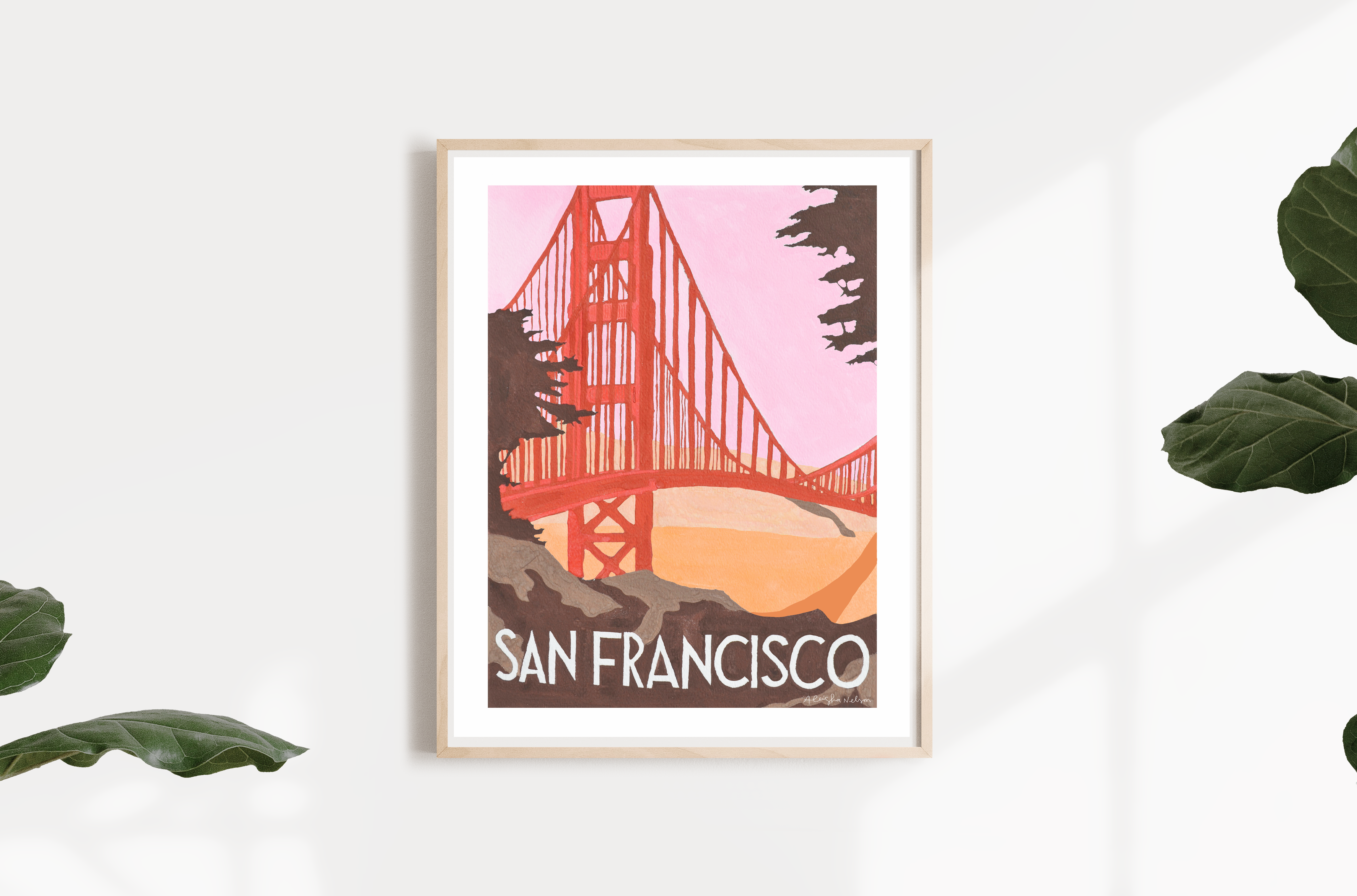 San Francisco Golden Gate Travel Poster – (BY) ALEISHA