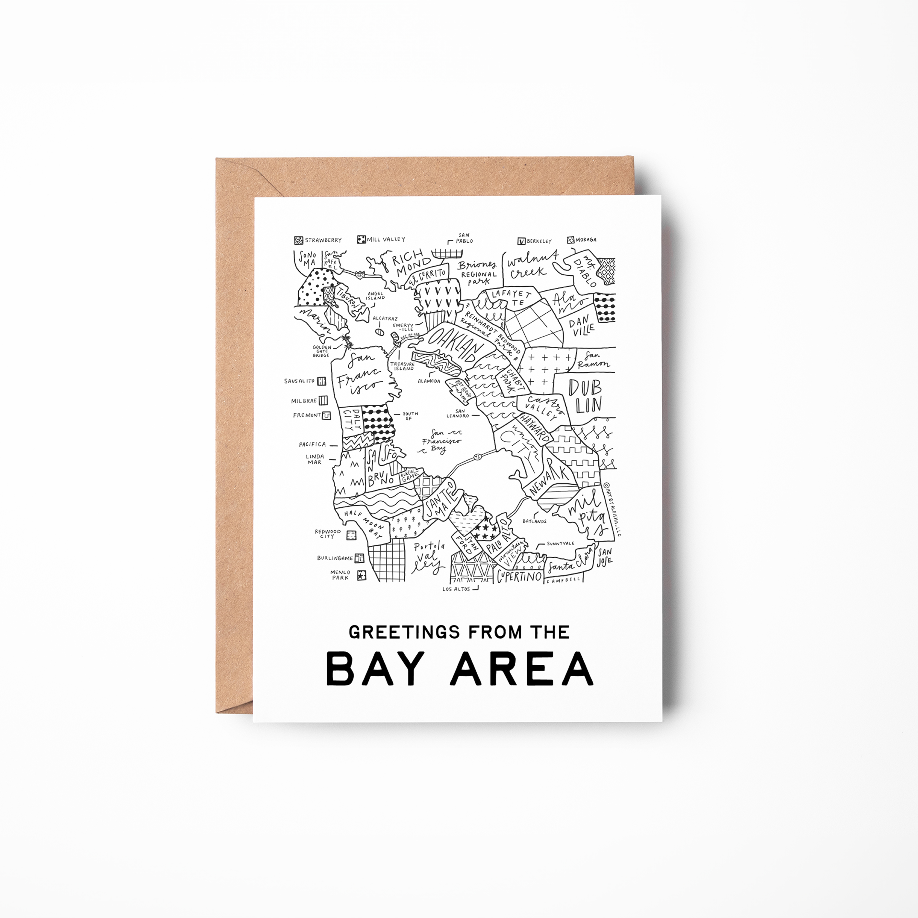 Bay Area Map Greeting Card – (BY) ALEISHA