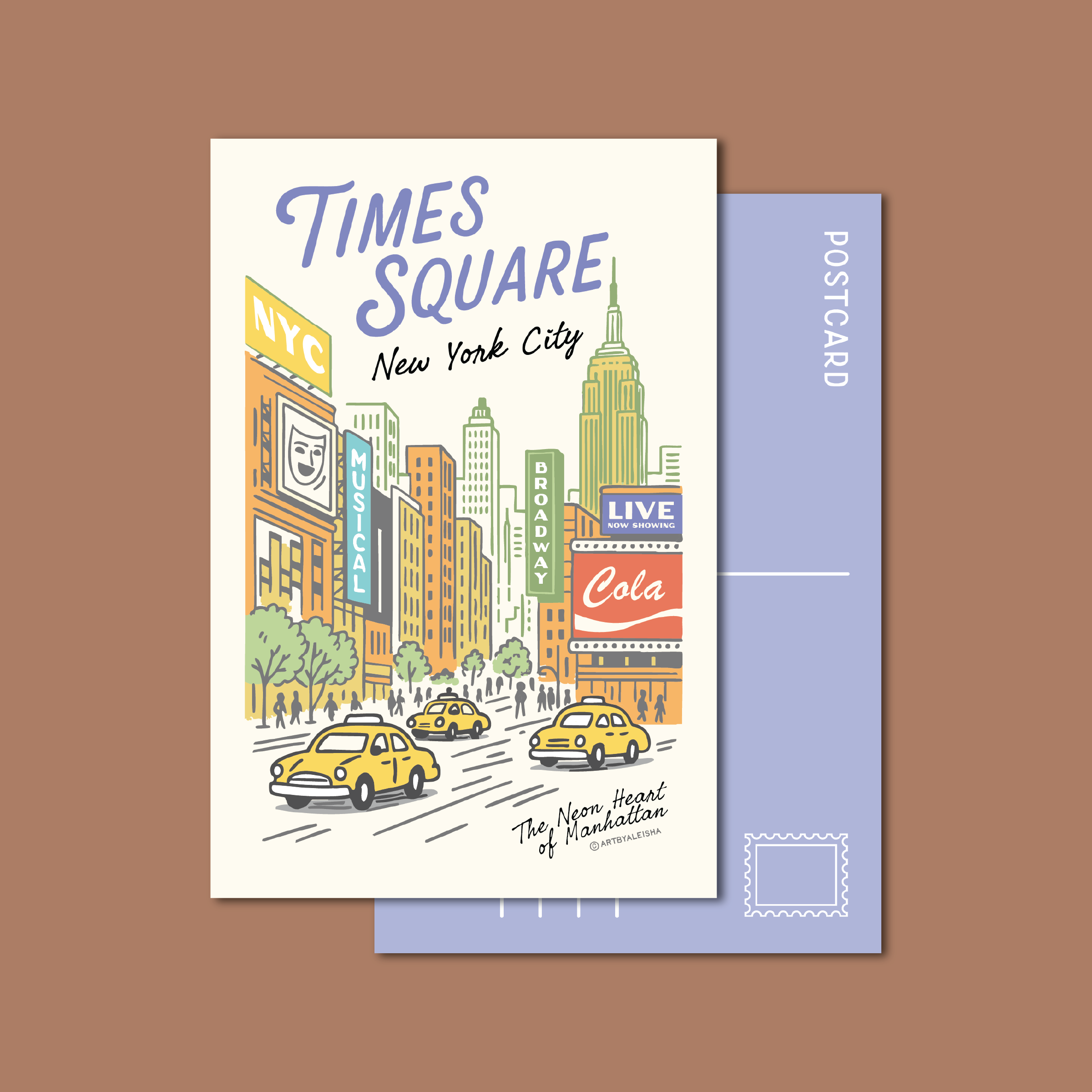 Times Square Retro Postcard – (BY) ALEISHA