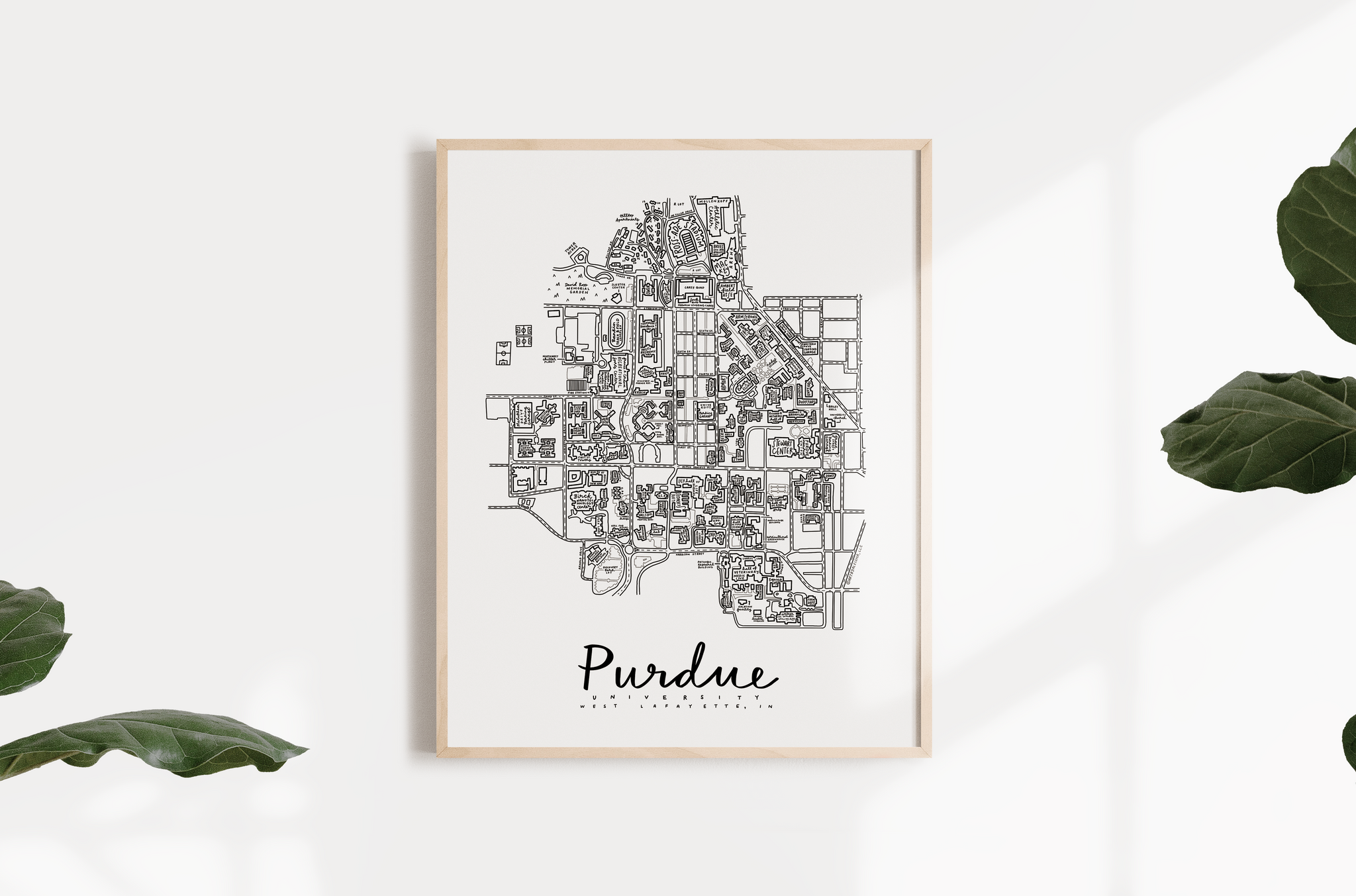 Purdue University Campus Map Print – (BY) ALEISHA