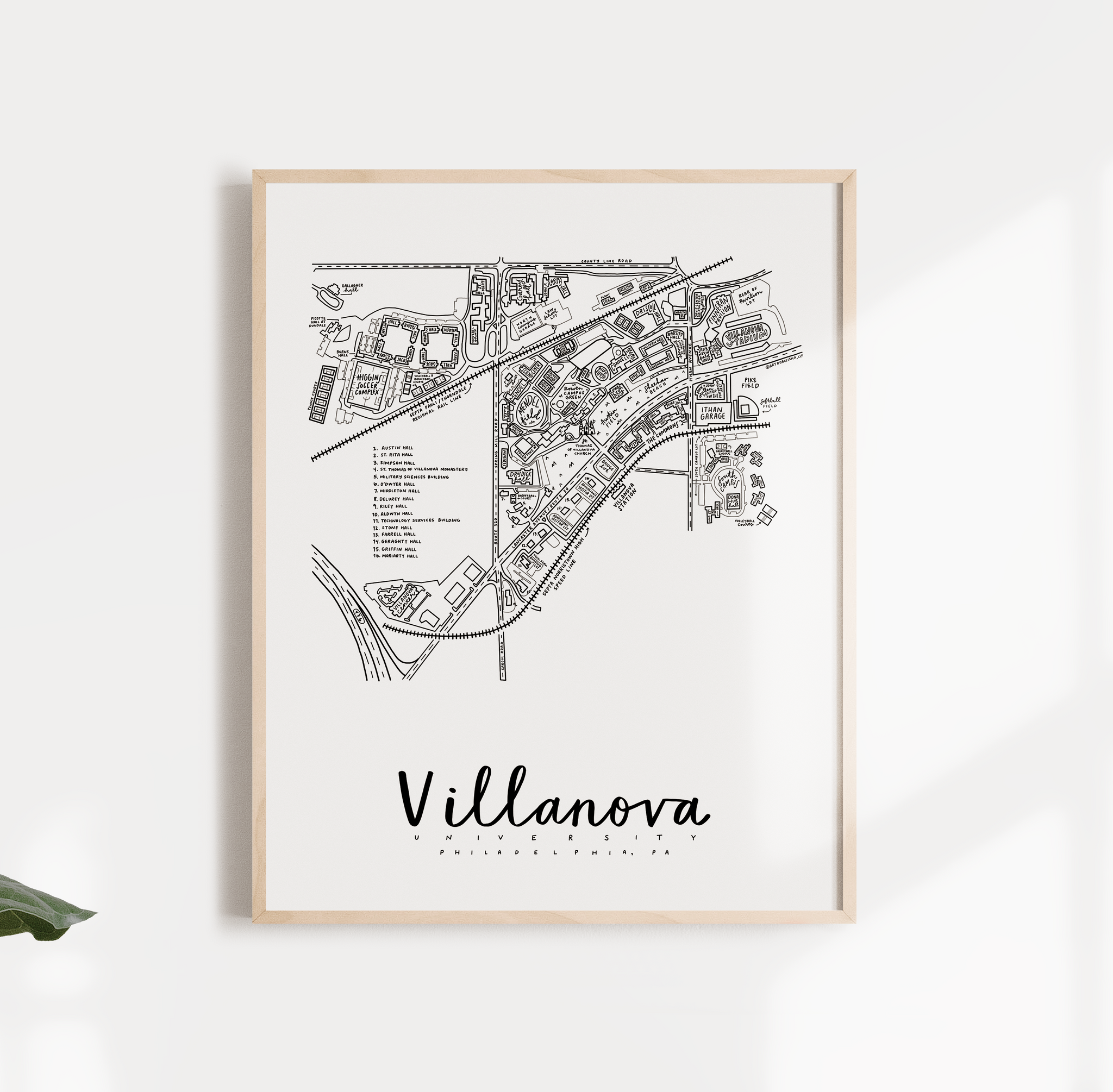 Villanova University Campus Map Print – (BY) ALEISHA