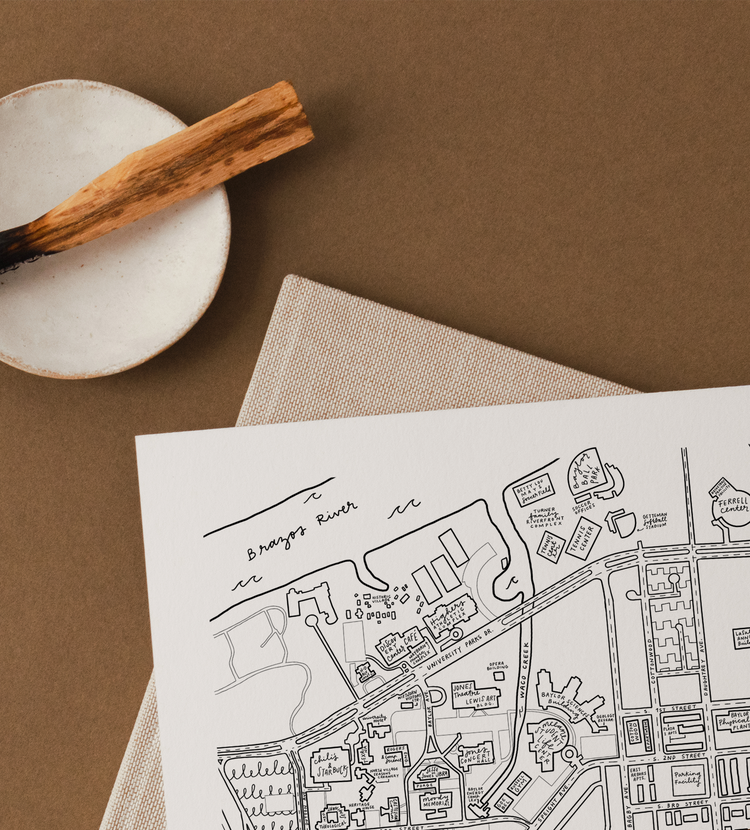 Baylor University Campus Map Print – (BY) ALEISHA