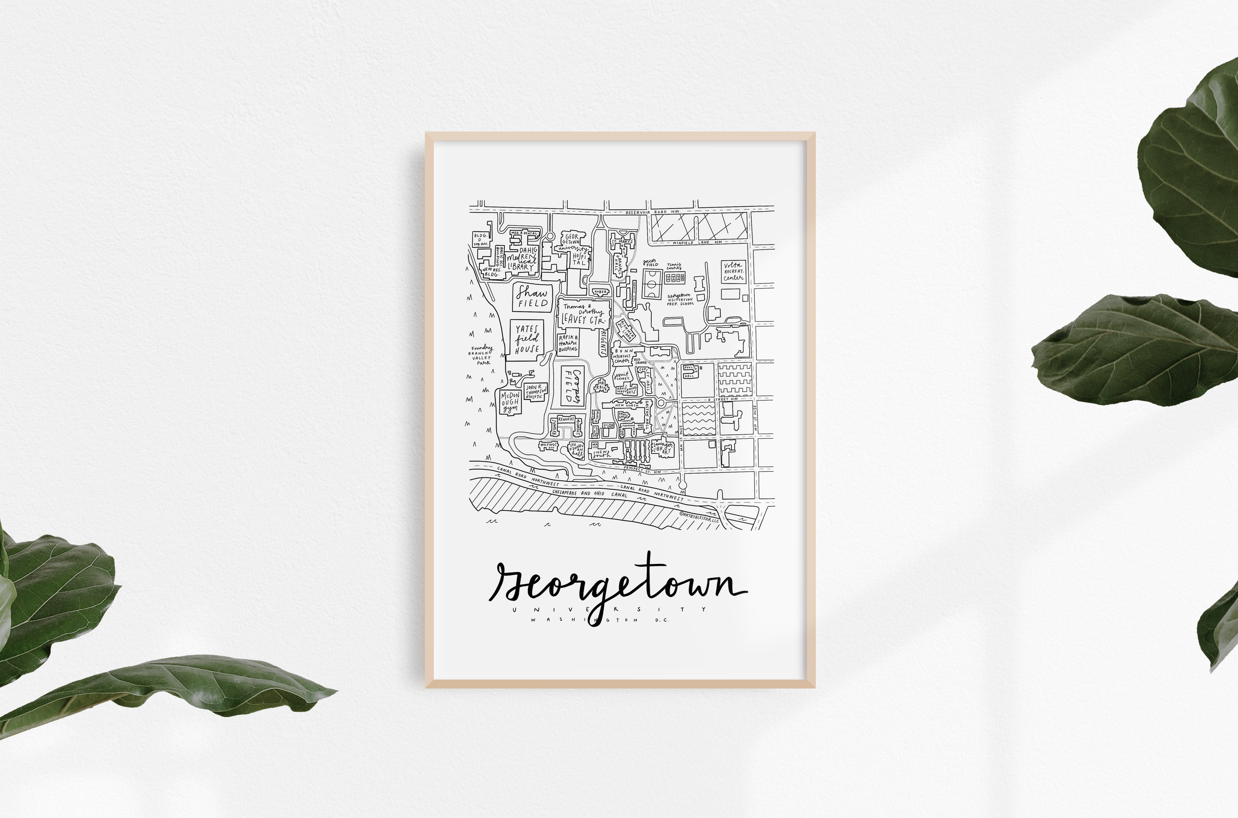Georgetown University Campus Map Print – (BY) ALEISHA