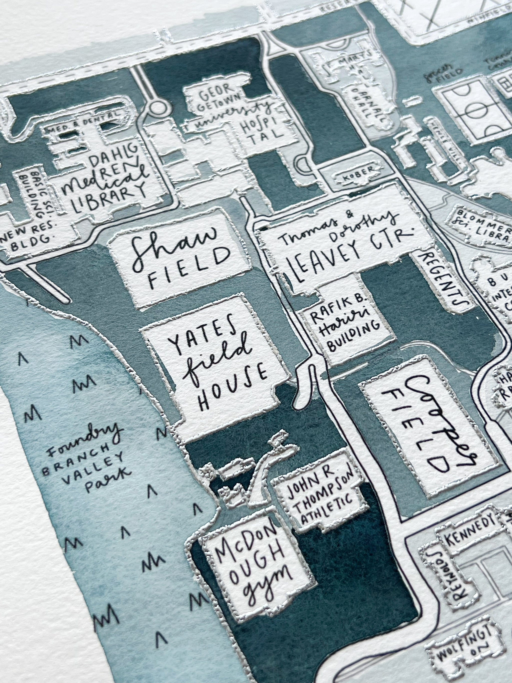 Hand Painted Georgetown University Campus Map – (BY) ALEISHA