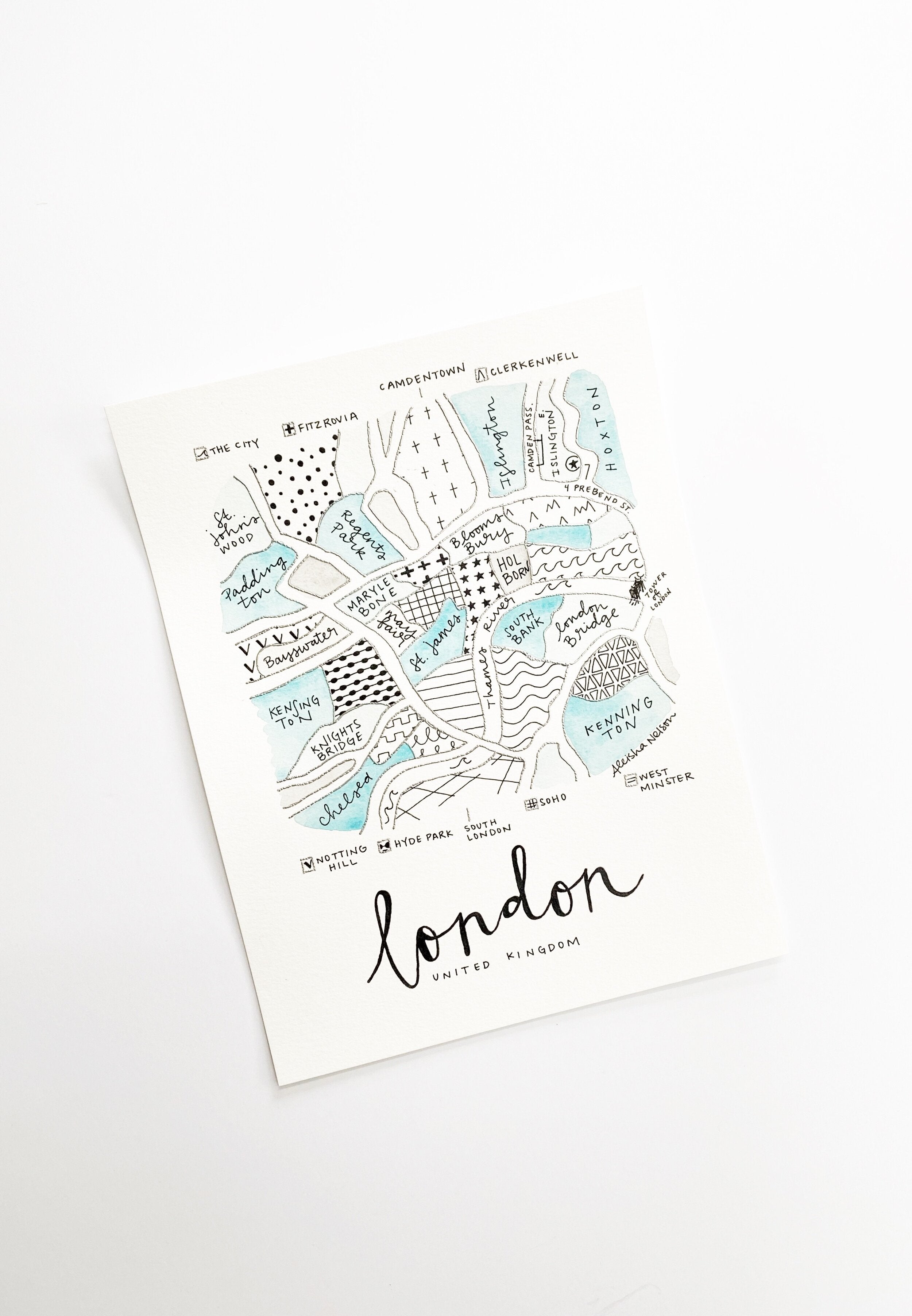 Hand Painted London Map – (BY) ALEISHA