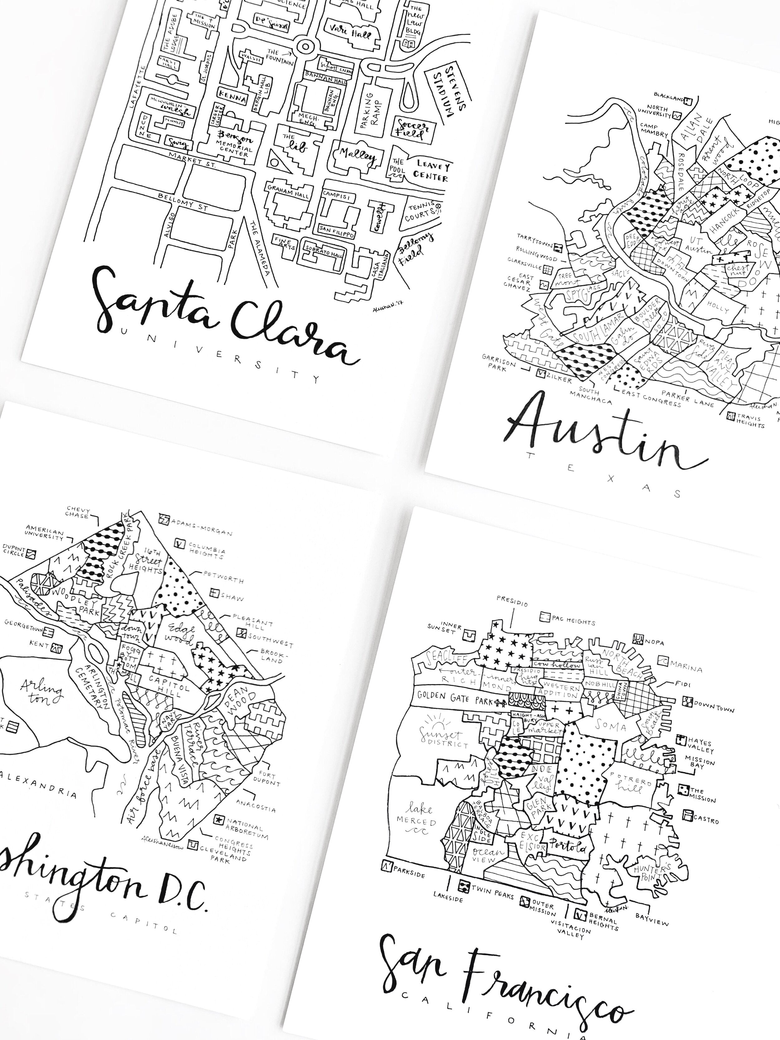 Santa Clara University Campus Map Print (Pre-2020) – (BY) ALEISHA