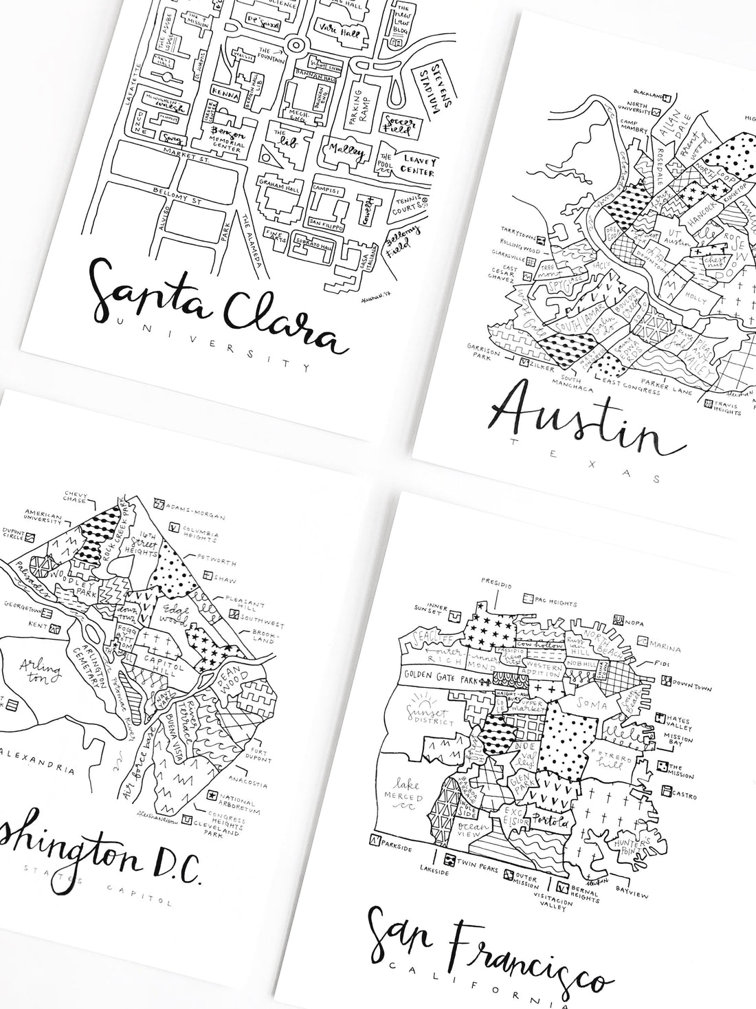 Santa Clara University Campus Map Print (Pre-2020) – (BY) ALEISHA