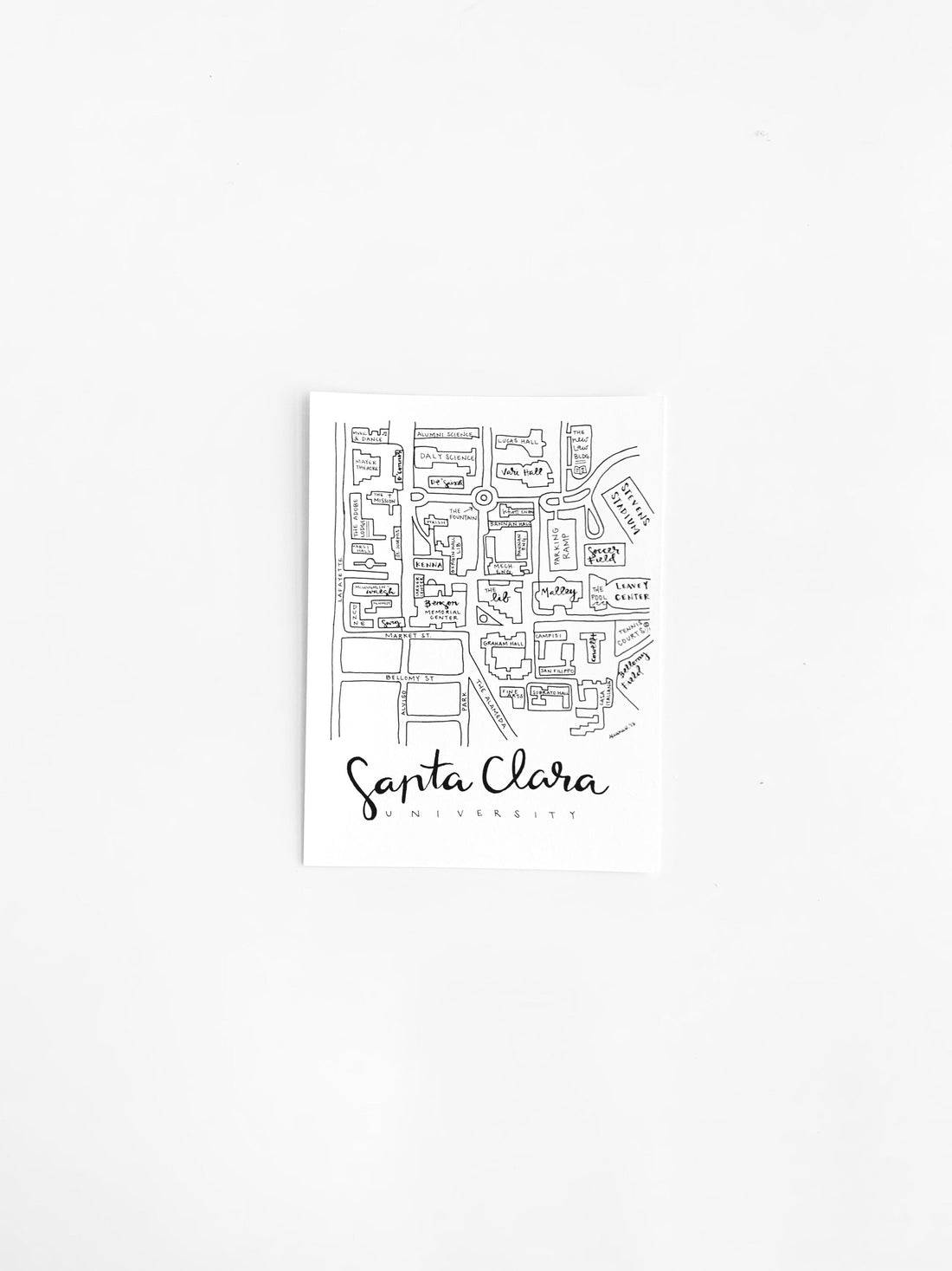 Santa Clara University Campus Map Print (Pre-2020) – (BY) ALEISHA