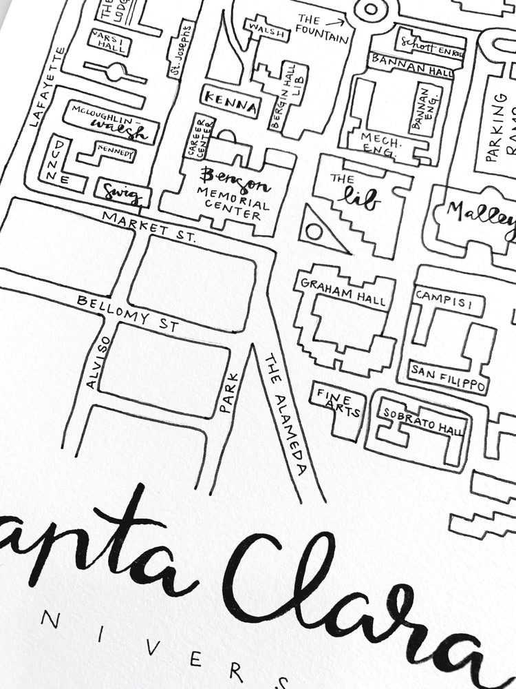 Santa Clara University Campus Map Print (Pre-2020) – (BY) ALEISHA