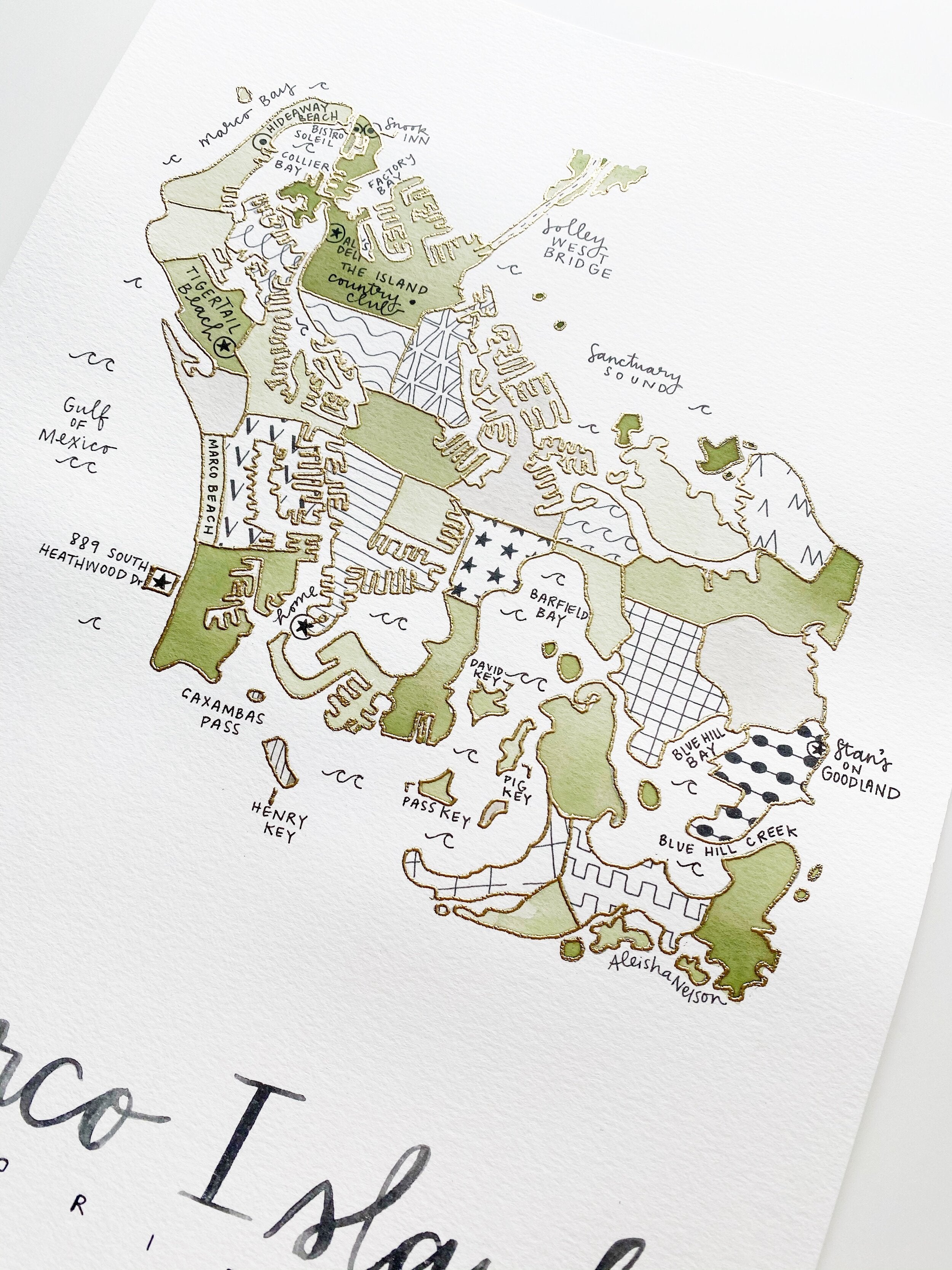 Hand Painted Marco Island, FL Map – (BY) ALEISHA