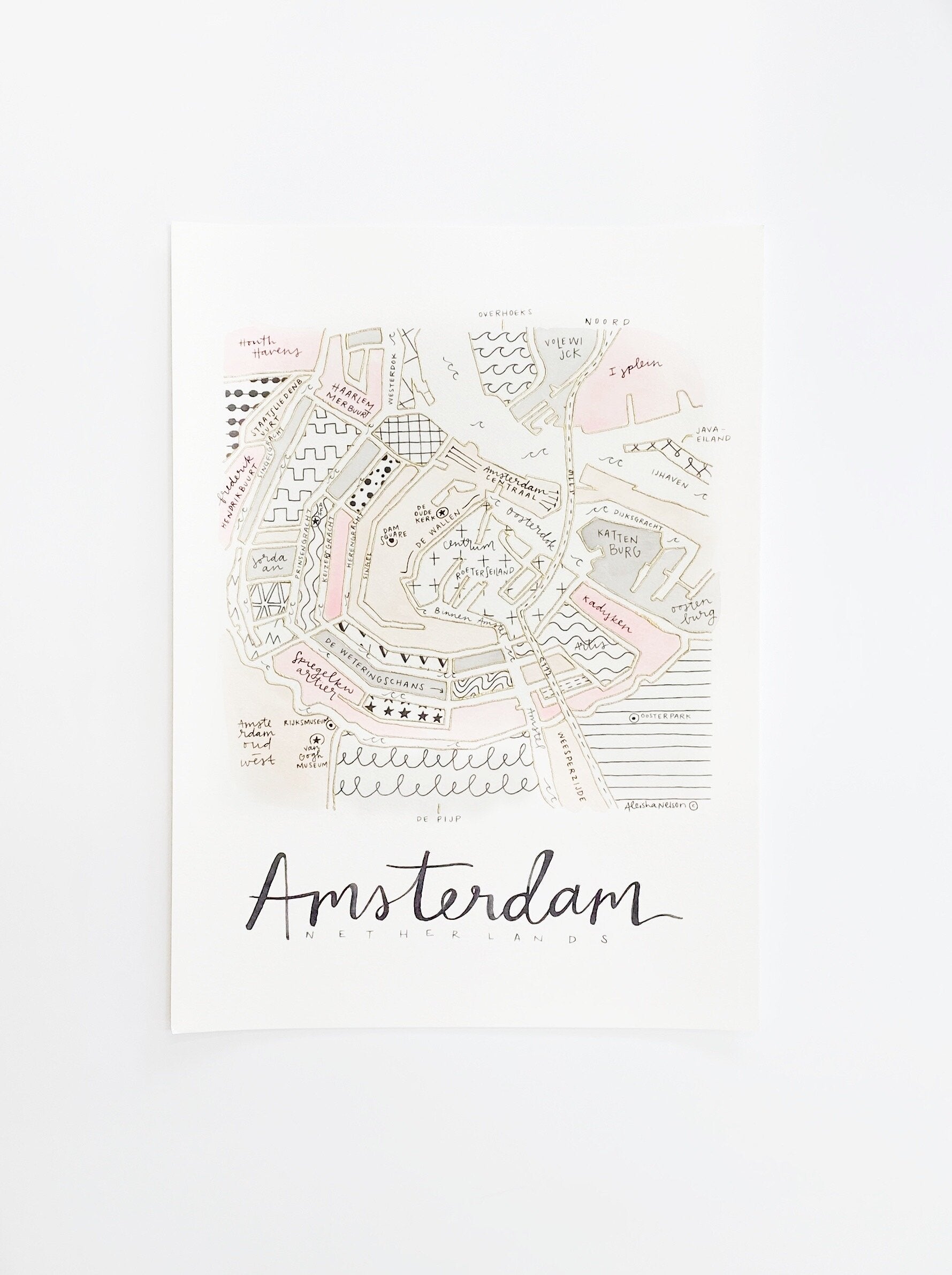 Hand Painted Amsterdam Map – (BY) ALEISHA