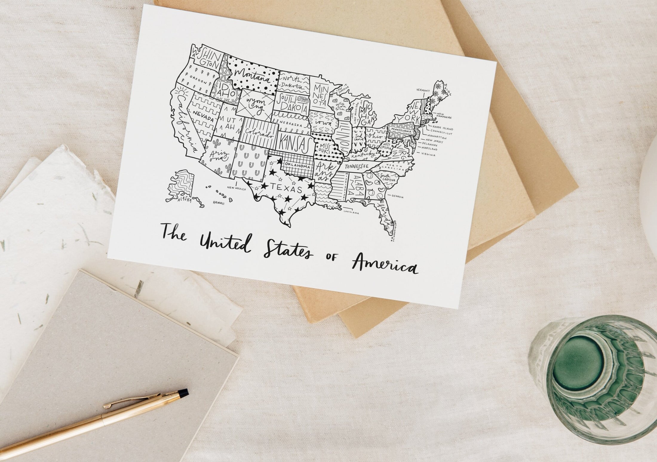 United States of America Map Print – (BY) ALEISHA