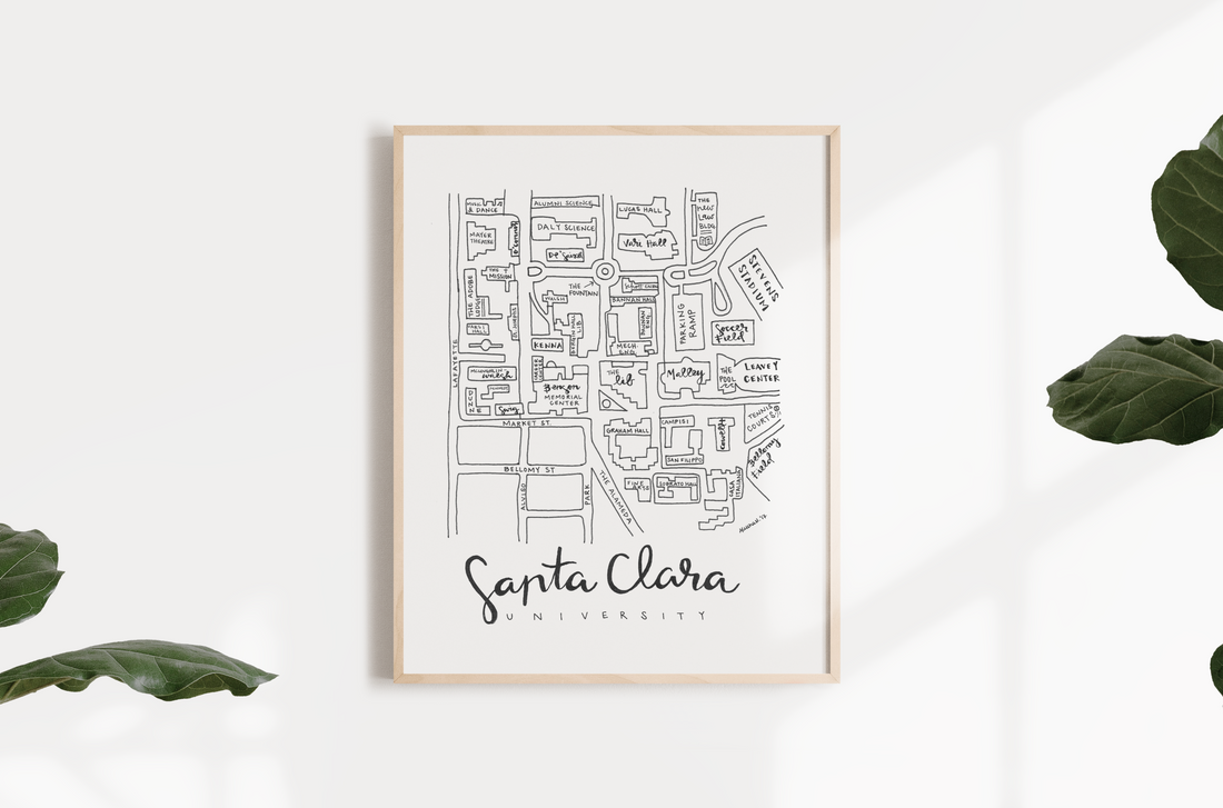 Santa Clara University Campus Map Print (Pre-2020) – (BY) ALEISHA