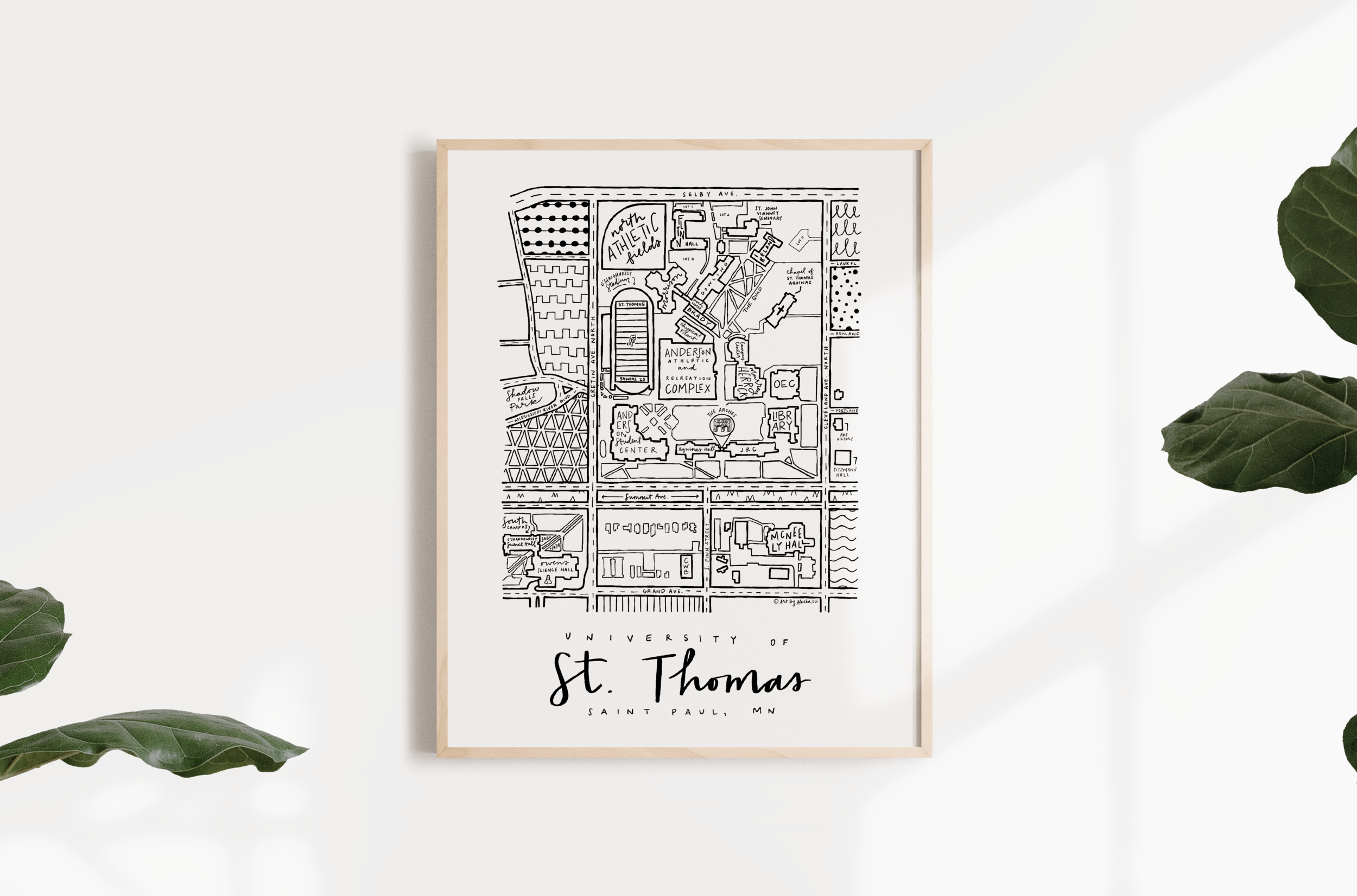 University of Saint Thomas (UST) Campus Map Print – (BY) ALEISHA